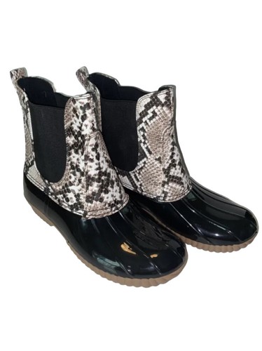 Yoki Dylan 81 Slip-On Duck Boots Black Snakeskin Size 8 M New | eBay
