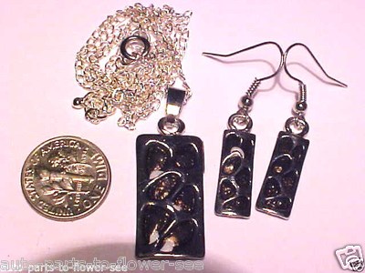 X-85 OBLING STYLE BROWN PEARL SHELL PENDANT SILVERTONE NECKLACE ...