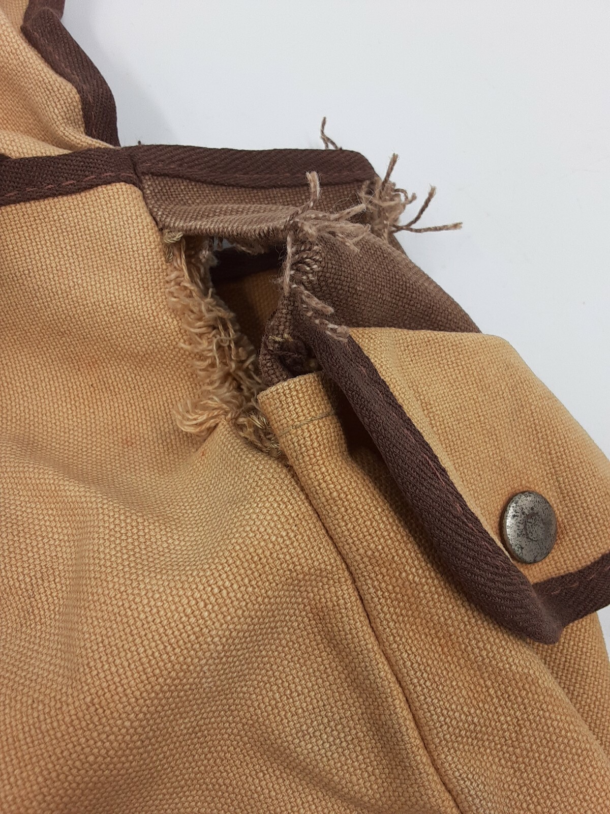 Classic Old-School Canvas Knapsack Rucksack Small Vintage Backpack Used ...