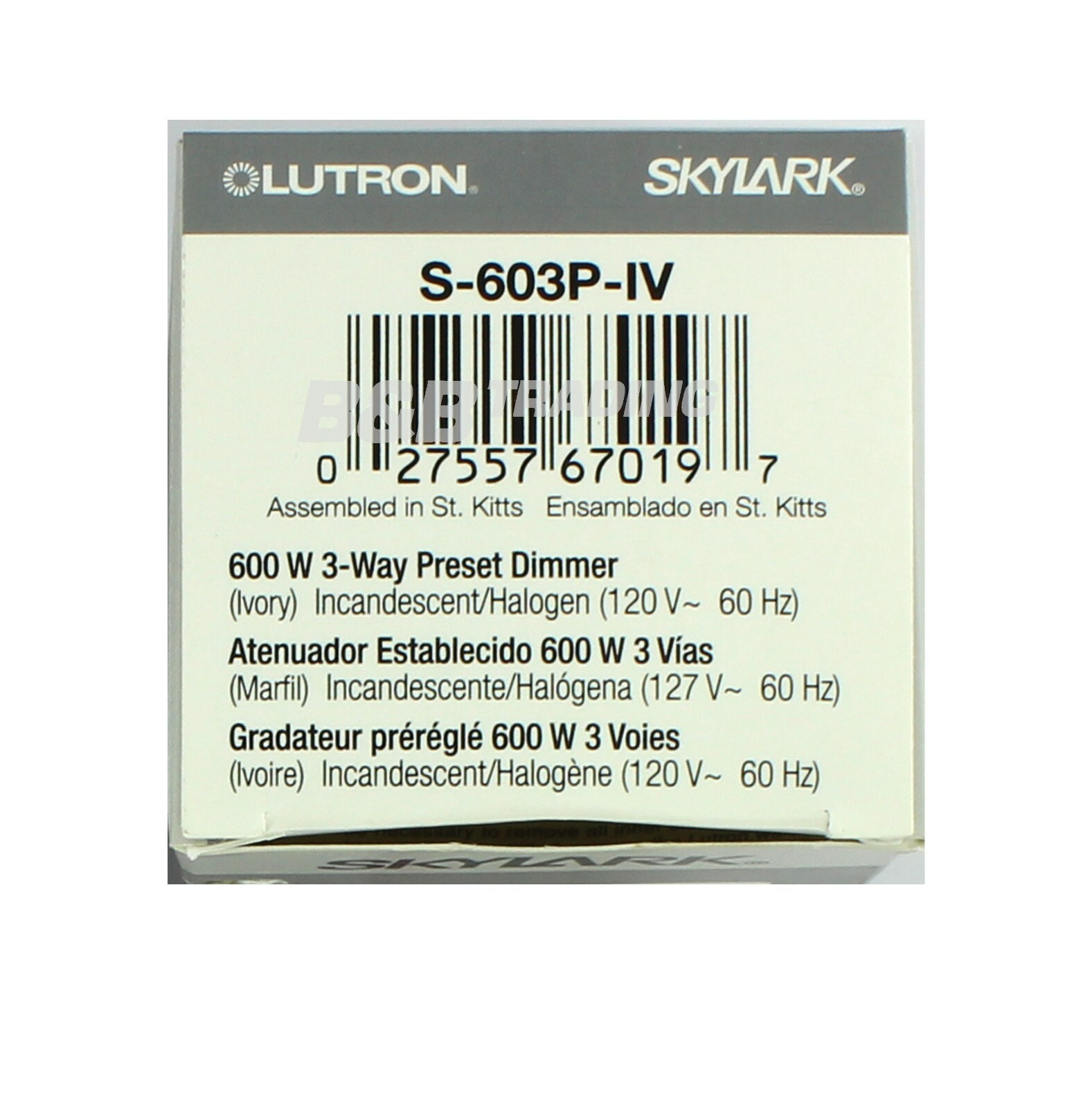 1pc Lutron Skylark S-603P-IV 600W 3-Way Preset Dimmer Ivory New | eBay
