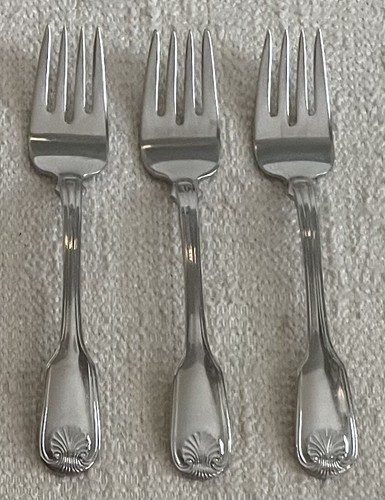 Set of 3 Reed & Barton 1961 COLONIAL SHELL Salad Forks 6 5/8" Stainless ...