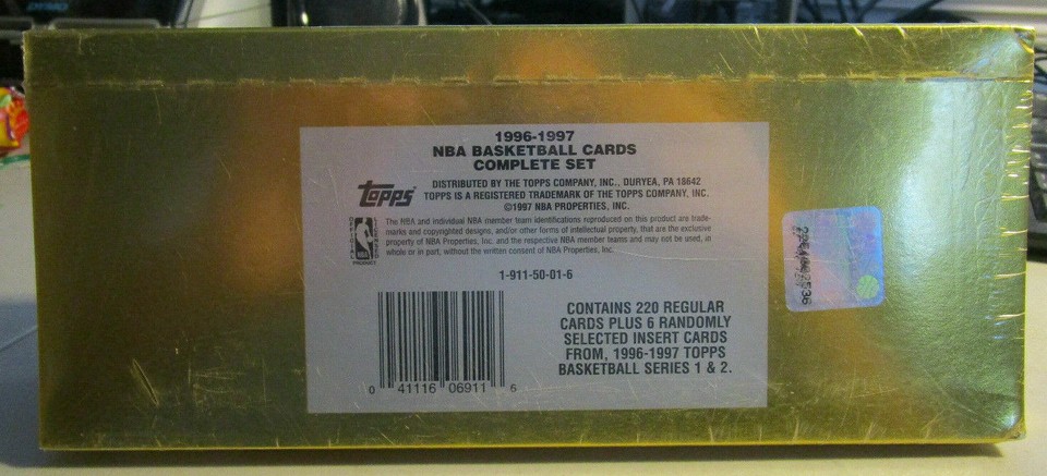 1996 97 TOPPS FACTORY SEALED BASKETBALL BOX SET MINT! GOLD BAR KOBE RC ...
