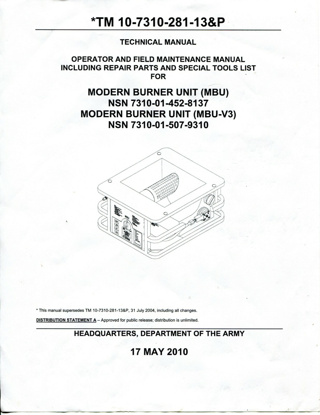 MBU/V3 Burner(Modern Burner unit) /Teleflex(re-furb.) 7310-01-507-9310 ...