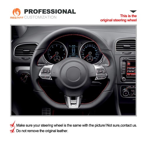 Hand-sewn Alcantara Steering Wheel Cover for VW Golf R GTI Jetta (GLI ...