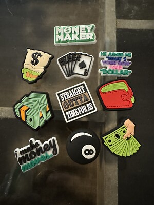 Cash Money Shoe Charms Sandals Wristband Kids Adults 10pc Accessory ...