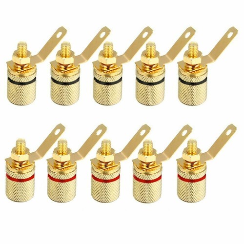10pcs Set Gold Plated Binding Post Amplifier Speaker Audio Connector ...
