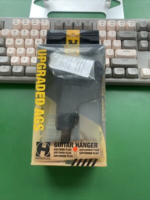 Hercules GSP38WB Plus Wall Mount Guitar Hanger w Wood Base & Auto Grip ...