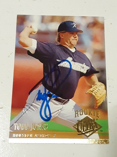 Todd Jones Houston Astros 1994 Fleer Ultra Autograph Card #507 READ ...