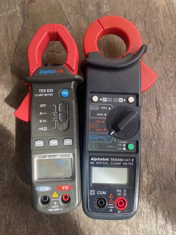 Alphatek TEK635 & Alphatek TEK650 CAT.II Clamp Meters SPARES or REPAIR ...