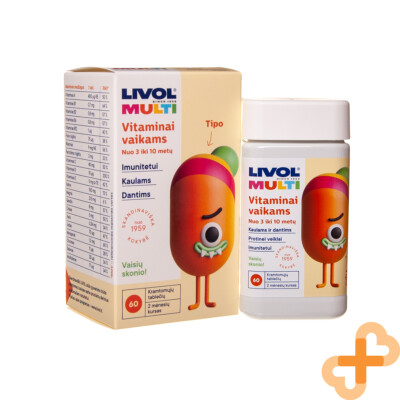 LIVOL Multi Vitamins for Children Fruit Flavor Bones Teeth 60 Chewable ...