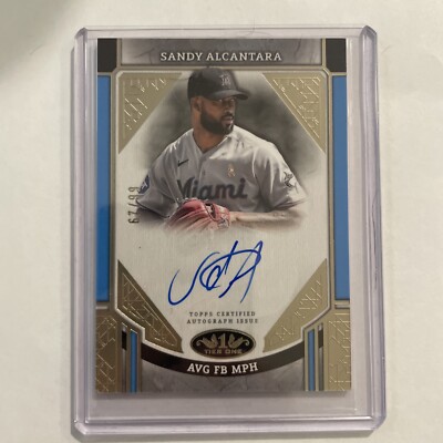 2024 Topps Tier One Sandy Alcantara advanced stat Auto Autograph #67/99 ...