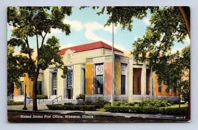 United States Post Office Wheaton Illinois Postcard Unposted | eBay