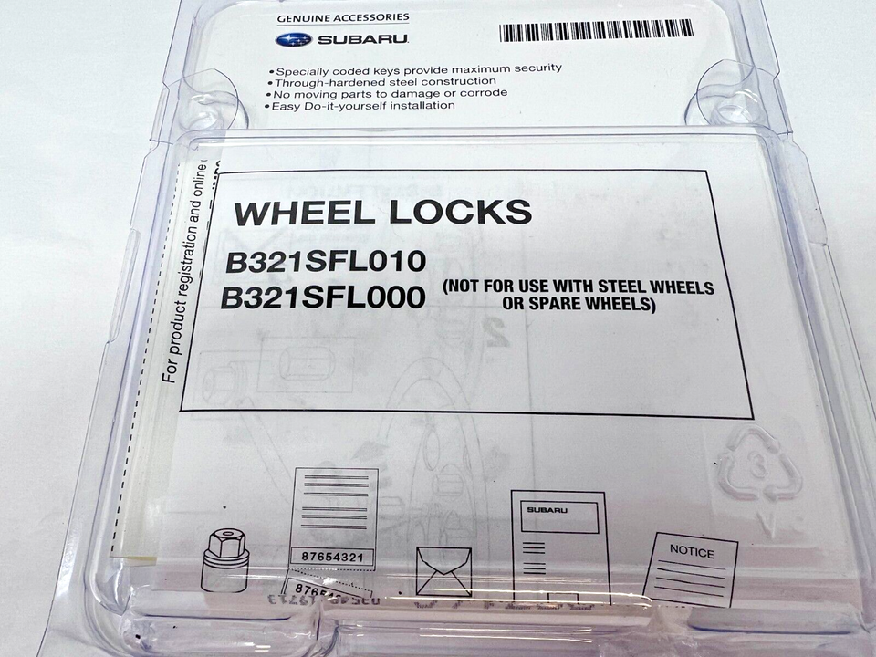 Set of 4 Genuine OEM Subaru Steel Wheel Locks KIT Fits All Models ...