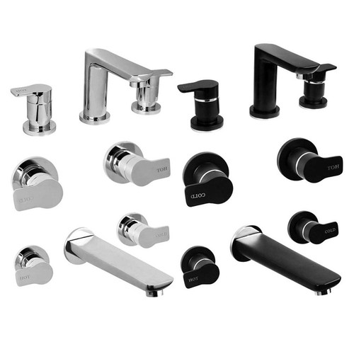Tapware Set / Wall Top Assemblies Luxury Range Chrome / Matt Black for ...