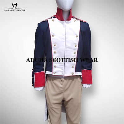 New Men's Blue Reproduction French Napoleonic Uniform Blue Wool Coat ...