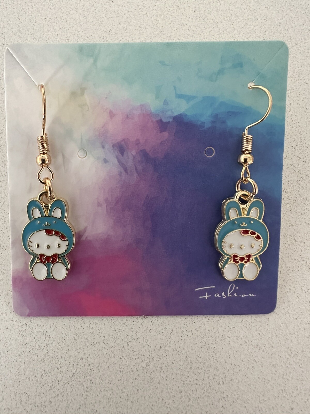 Hello Kitty Dangle Earrings, Cute Cartoon Character Hook Earrings, Cat ...