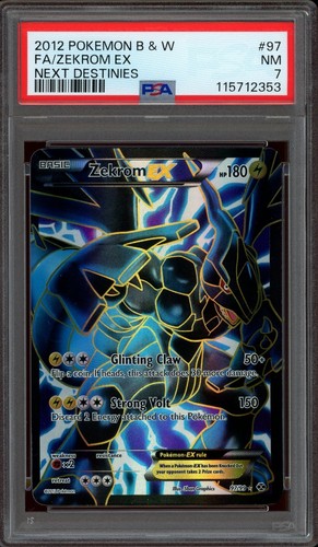 Pokemon PSA 7 Zekrom EX 97/99 Black & White Next Destinies Full Art ...