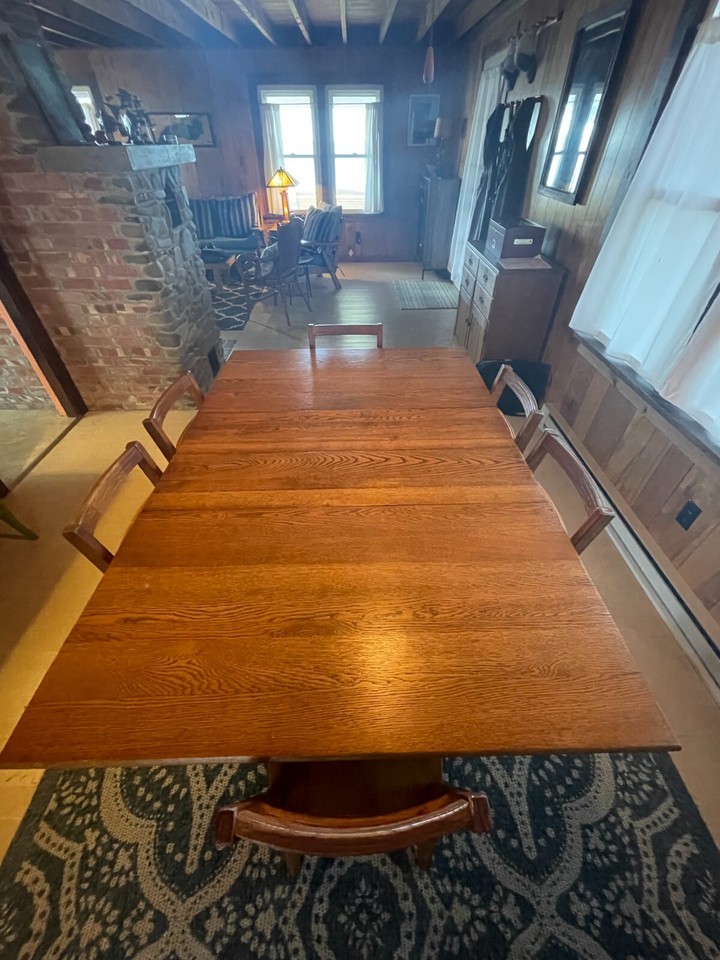 Brandt Ranch Oak Dining Table with leaf | eBay