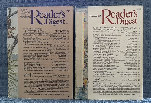 1974 November December READERS DIGEST MAGAZINES Vintage History Art Lot ...