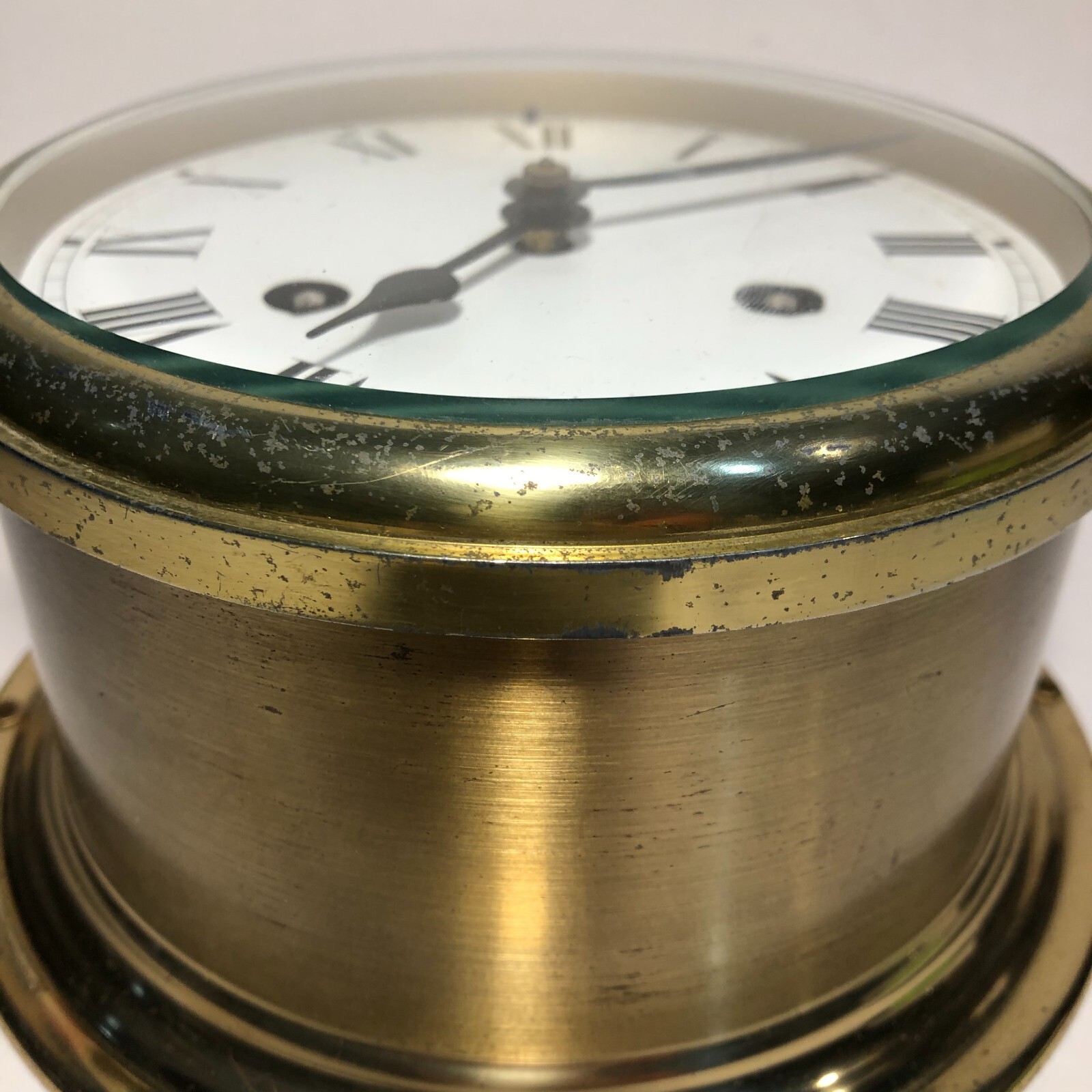 VINTAGE SHIPS BELL CLOCK SCHATZ WIND UP MECHANICAL W GERMANY RUNNING ...