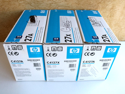 Genuine HP 27A C4127A HP27X Black Toner Cartridge Box HP LaserJet 4000 ...