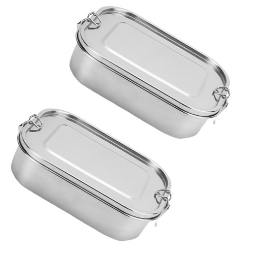 2 Pcs Stainless Steel Food Box Meal Container Stainless Steel | eBay