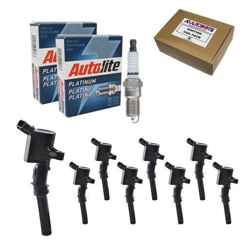 8 Herko Ignition Coils + 8 Autolite AP104 Platinum Spark Plugs For Ford ...
