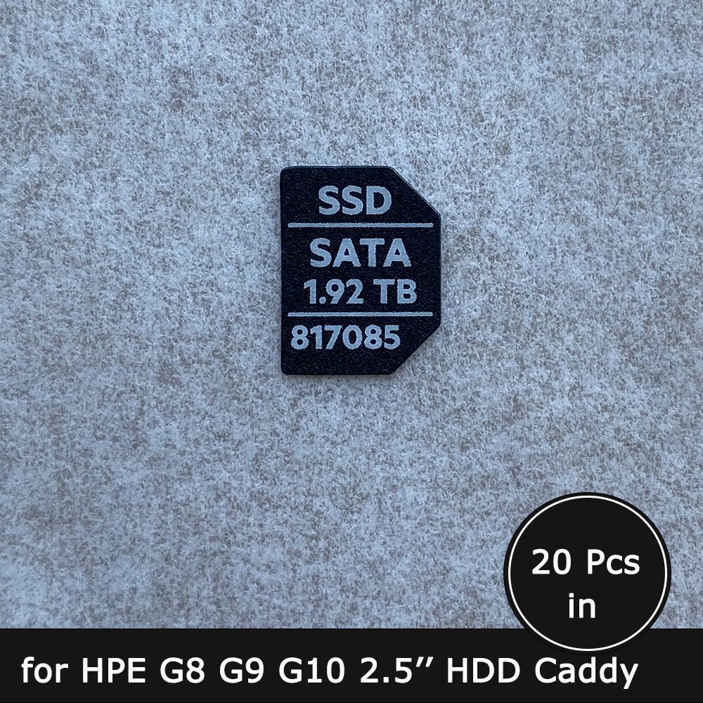 20pcs of 817085 SATA 1.92TB SSD caddy label sticker for hp hpe G9 G10 2 ...