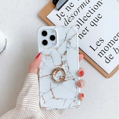 Marble Design Case With Ring Holder for iPhone 12 / 12 Pro | eBay