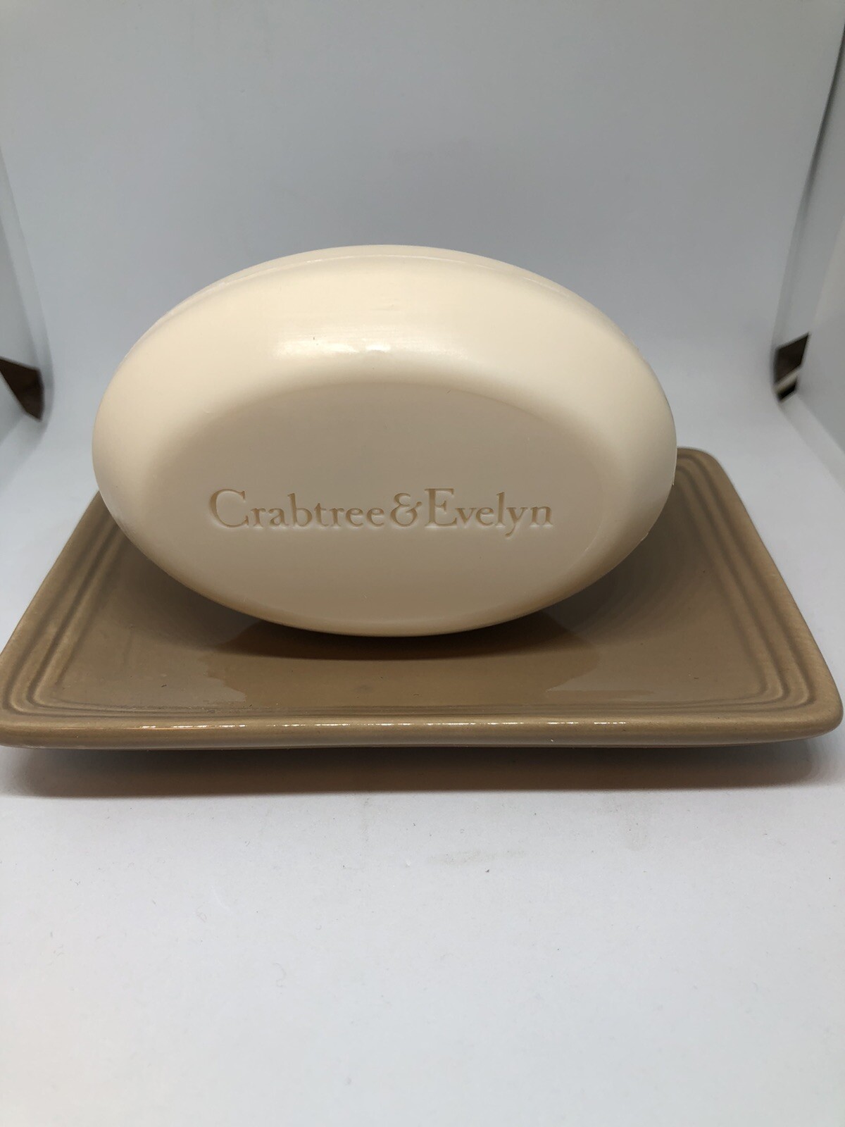 Crabtree & Evelyn Goat Milk Soap 6.5oz/ 185G Jumbo + Ceramic Dish Soap ...