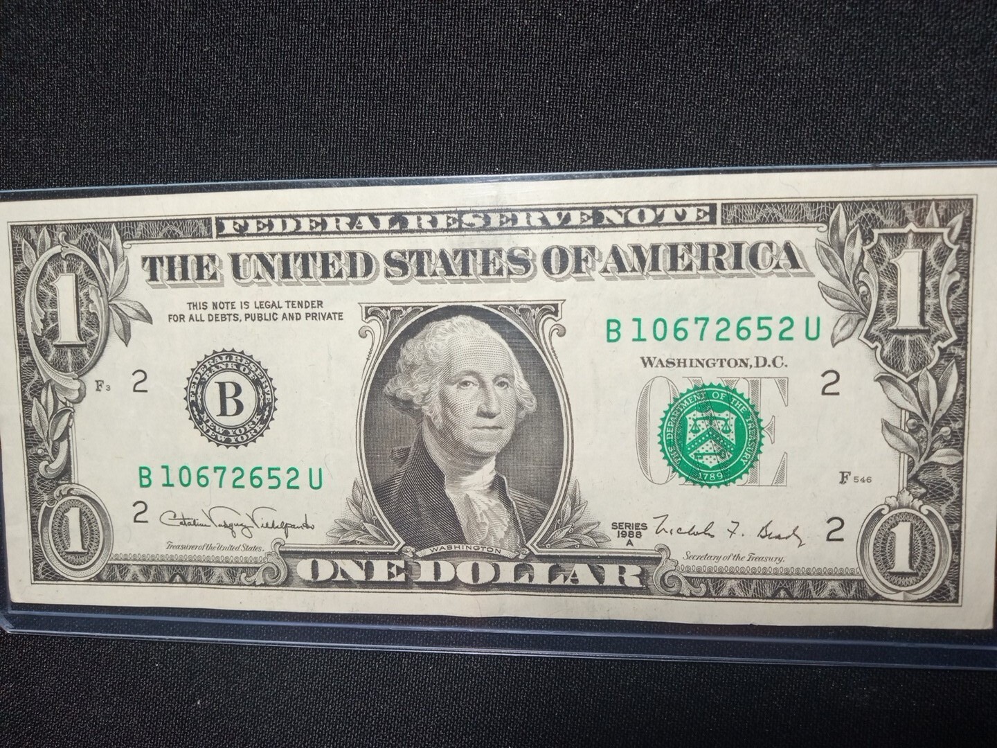 uncirculated $1 dollar bill 1988A fancy number serie B | eBay