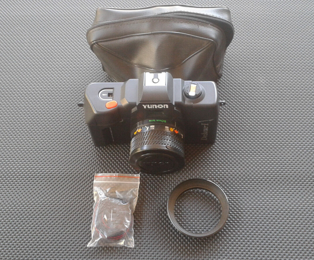 Vintage Yunon Deluxe-I 35mm Film Camera Auto Fix Focus 50mm 1:6 Japan ...