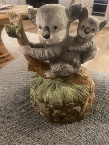 Vintage CROWN ROYAL Koala’s 2 Baby WindUp Music Box Rotating HAND ...
