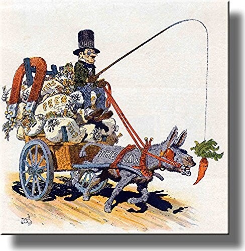 Lawyer on Donkey Cart Due Process of Law Picture Made on Stretched ...