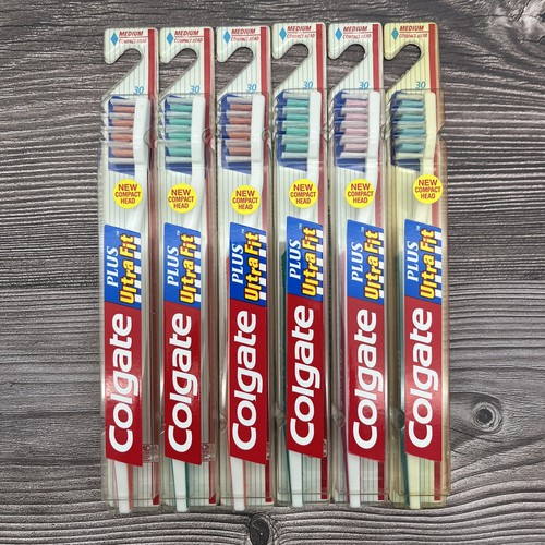 6 Colgate PLUS Ultra Fit Bi-Level Toothbrush Diamond Shaped Compact ...
