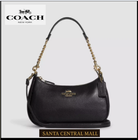 COACH CA209 TERI Shoulder Bag Hand Bag Black Refined Pebble Leather ...