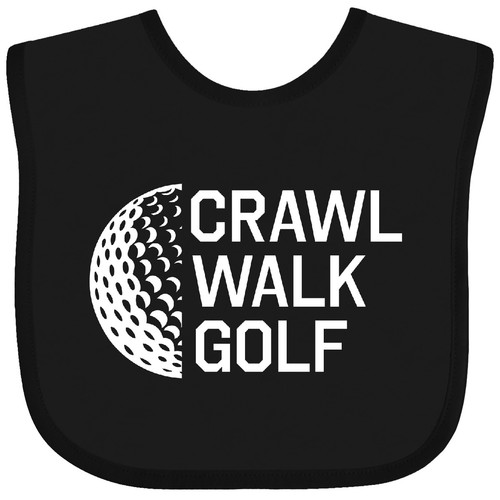 Inktastic Crawl Walk Golf Baby Bib Play Lover Player Ball Club Clubs ...