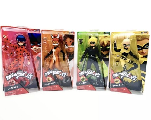 Buy Miraculous Ladybug Dolls Set Of 4 Queen Bee Cat Noir Rena Rouge Zag ...