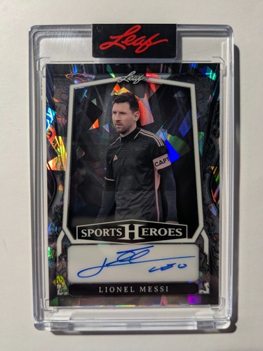 LIONEL MESSI Auto 2025 Leaf SPORTS HEROES SOCCER ICON Autograph Cracked ...