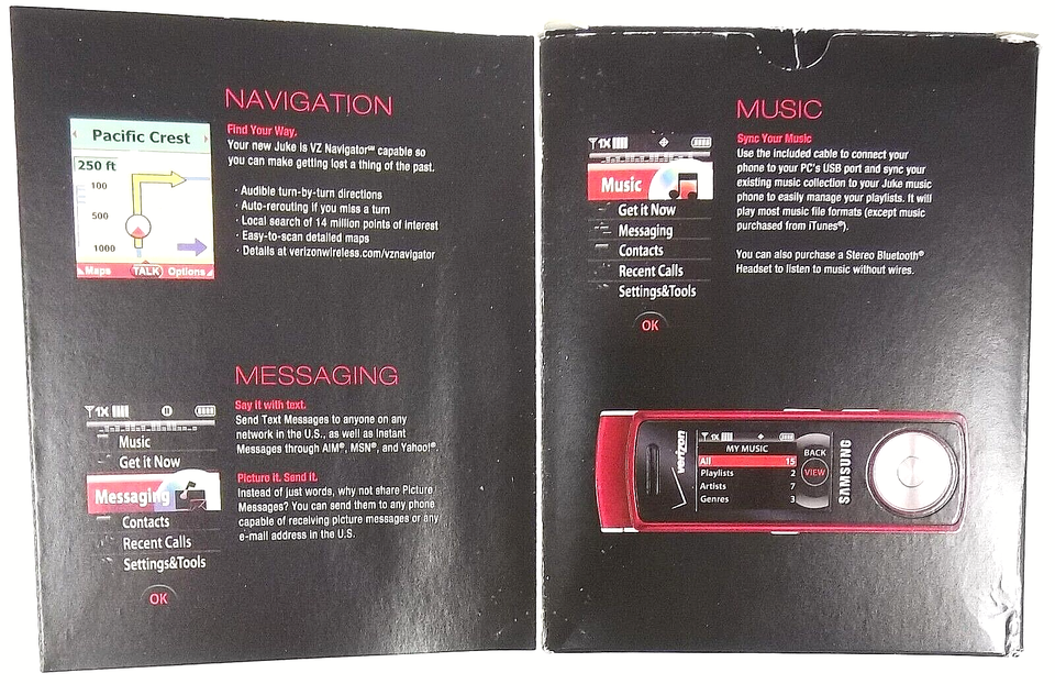 Samsung Juke SCH-U470 - Red and Silver ( Verizon ) Rare MP3 Swivel ...