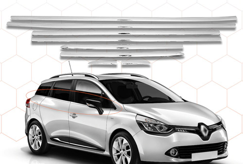 Renault Clio IV Grand Tourer 2013> Chrome window frame strip 4 doors 8 ...