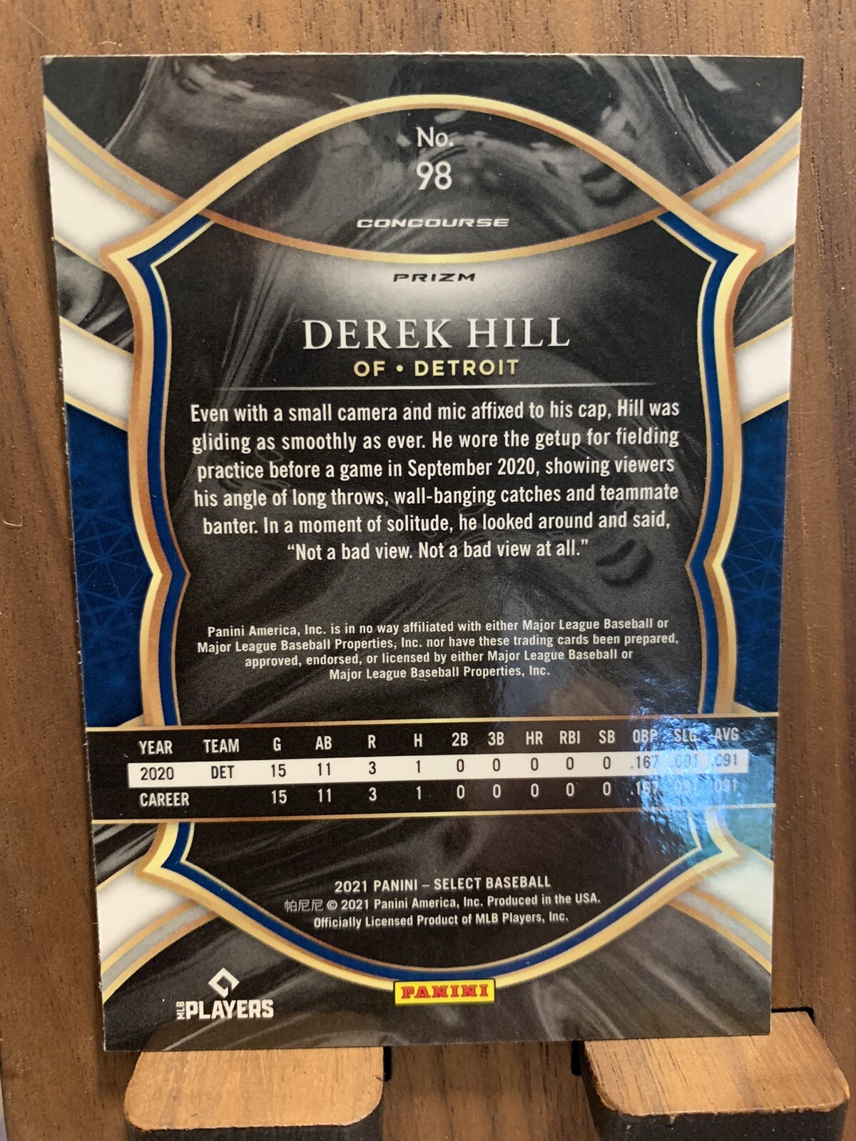 2021 Panini Select - Concourse Derek Hill #98 Tri-Color Prizm (RC) for sale online | eBay