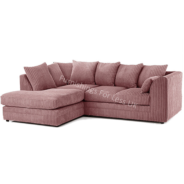 Luxor Pink Corner Sofa Suite Jumbo Cord Fabric Chair Left Right 3&2 | eBay