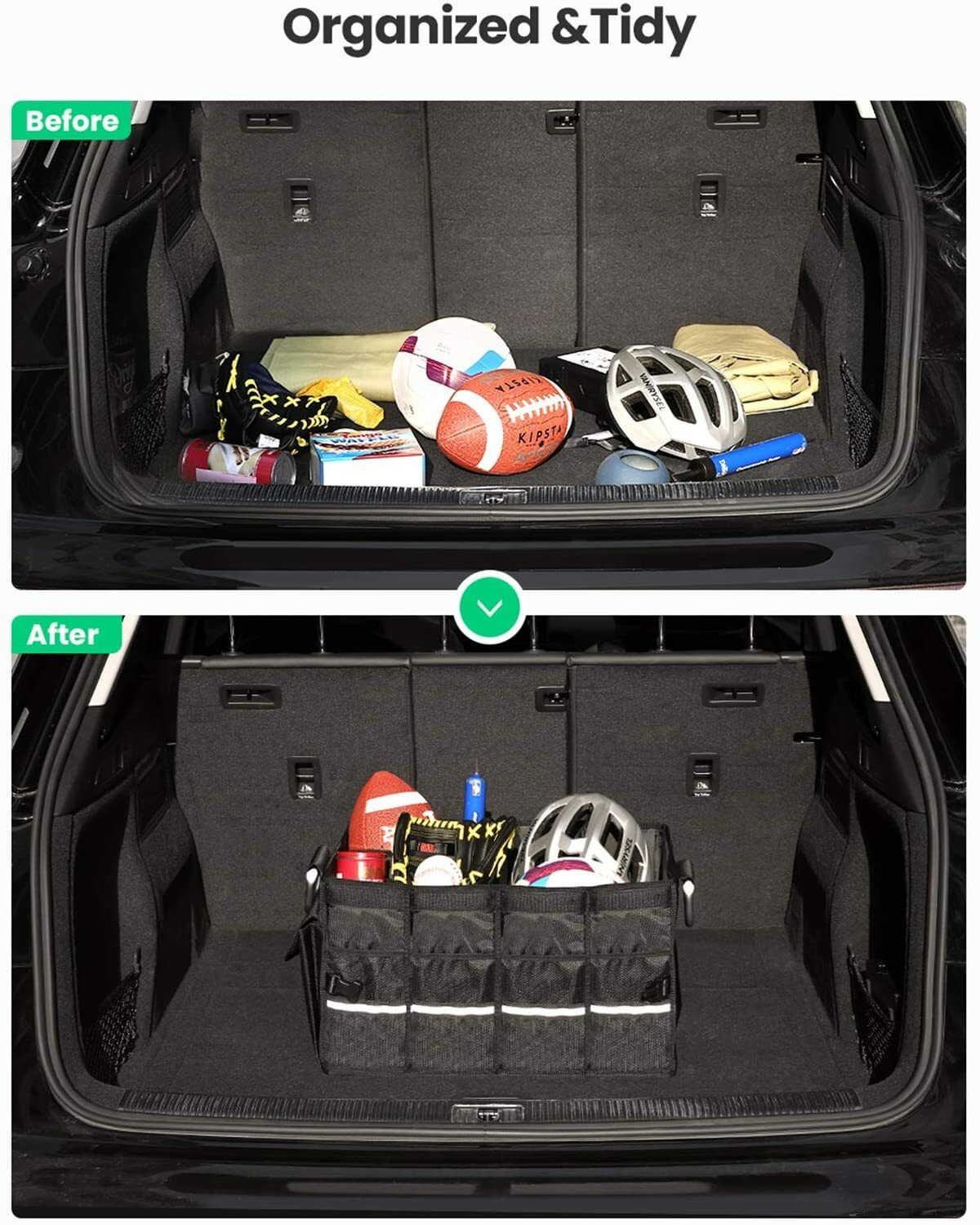 Car Boot Trunk Organiser Collapsible Foldable Large 55L Storage ...