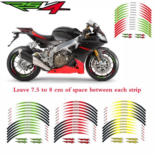 For Aprilia RSV4 RIM STRIPES STEREO PASTERS MOTORBIKE WHEEL STICKER ...