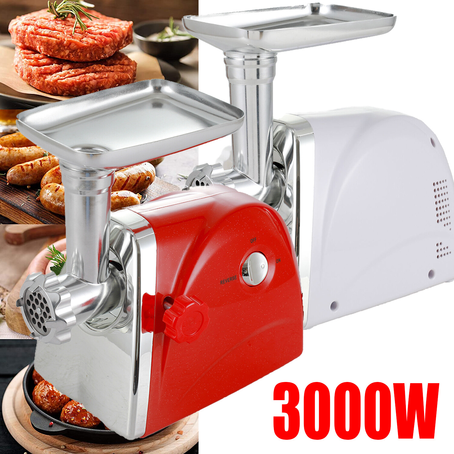 3000W Electric Meat Grinder Sausage Staff Maker Heavy Duty Burger Maker ...