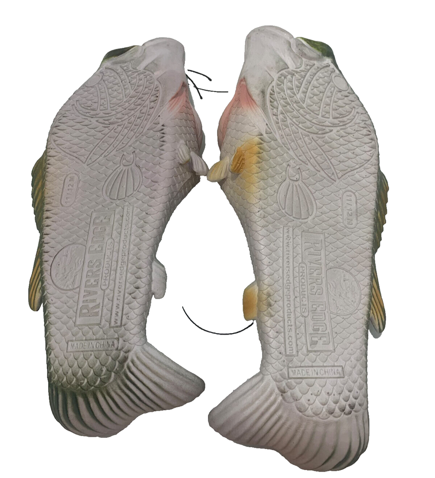 Bass Fish Flip Flops Slip On Men’s Size 11 / 12 M Green Novelty Rubber ...