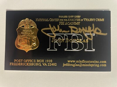 JOHN DOUGLAS signed Business Card FBI Profiler MINDHUNTER Netflix Rare ...