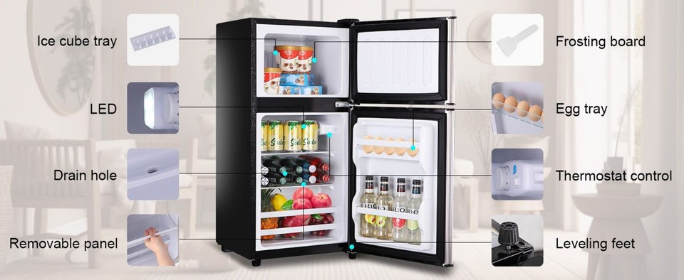 KRIB BLING 3.5Cu.Ft Compact Refrigerator Mini Fridge with Freezer, Small Refrige | eBay