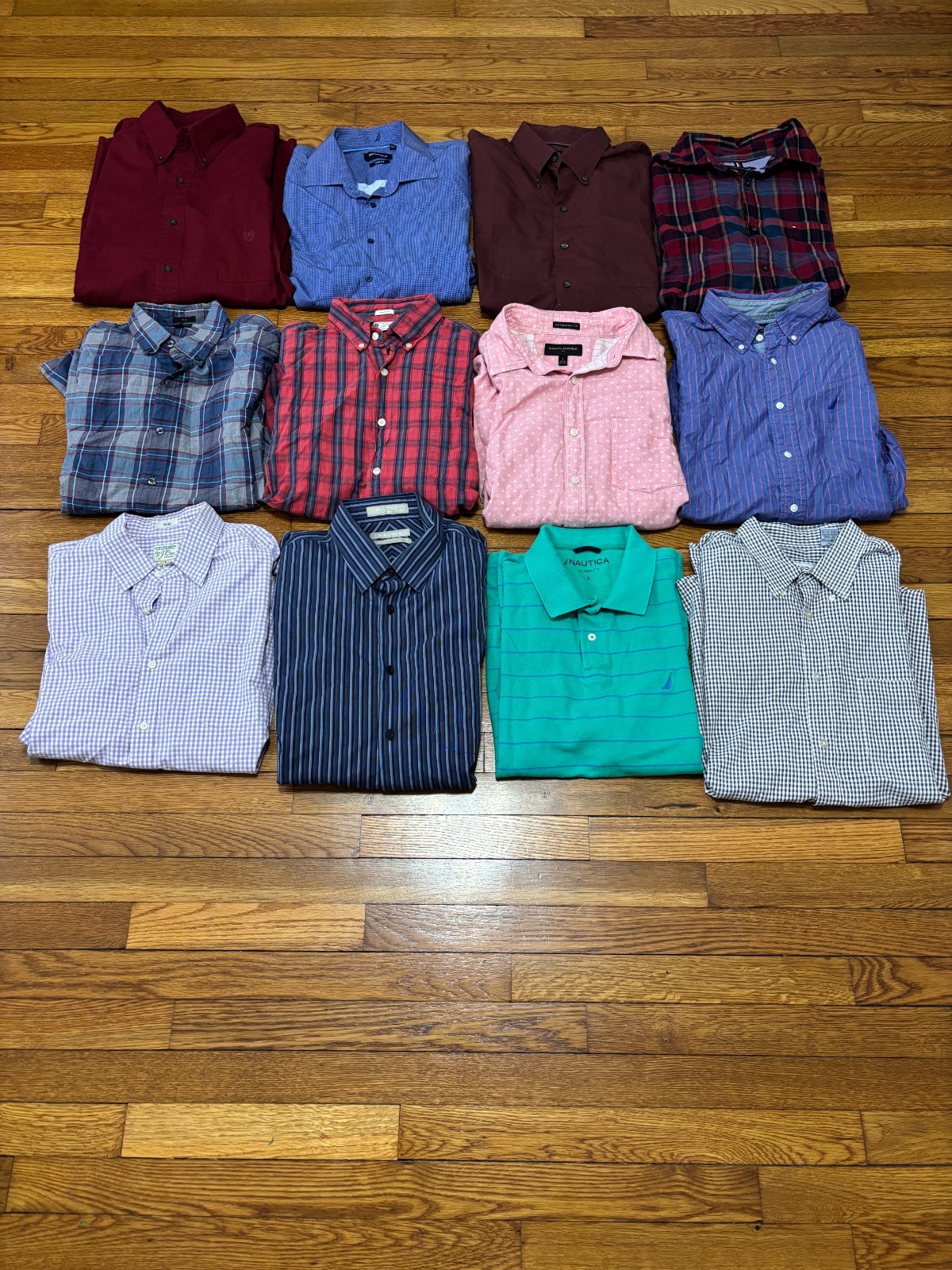 Men's Button Down Shirt Mixed Lot of 12 Size Large Dress Casual Work ...